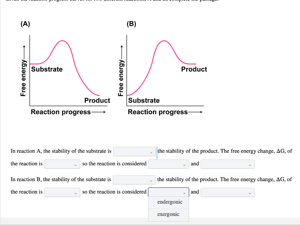 Solved (A) (B) Substrate Product Free energy- Free energy- | Chegg.com