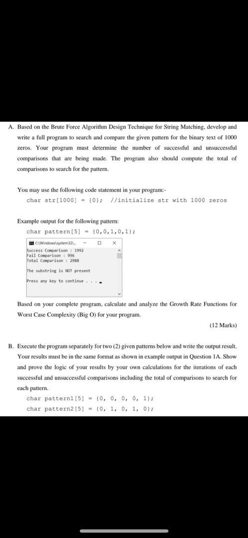 A. Based on the Brute Force Algorithm Design | Chegg.com