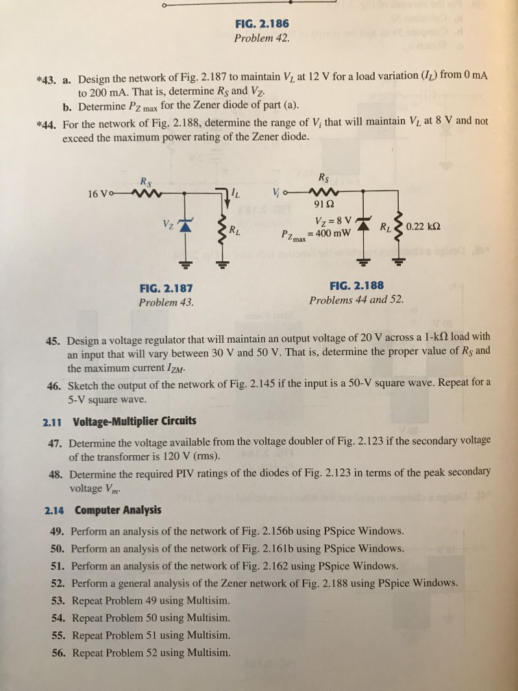 Solved FIG. 2.186 Problem 42. *43. a. Design the network of | Chegg.com Solved FIG. 2.186 Problem 42. *43. a. Design the network of | Chegg.com
