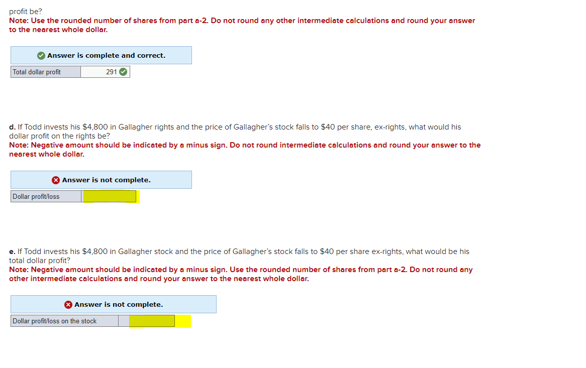 Solved profit be? Note: Use the rounded number of shares | Chegg.com