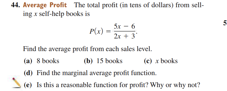 Solved 4. Average Profit The total profit (in tens of | Chegg.com