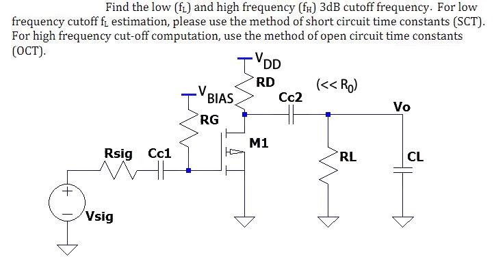 Solved Find the low (fL) and high frequency (fH)3 dB cutoff | Chegg.com