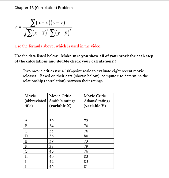 Solved Chapter 13 (Correlation) Problem r = *(x-7)(y-7) | Chegg.com