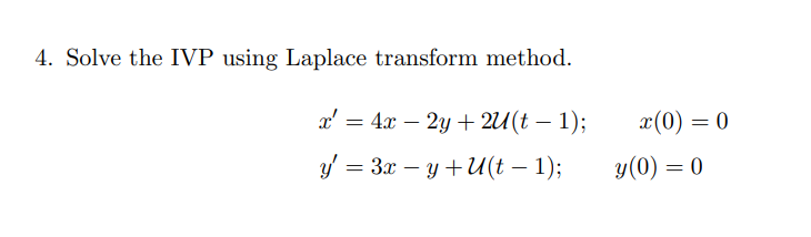 Solved Solve the IVP using Laplace transform | Chegg.com