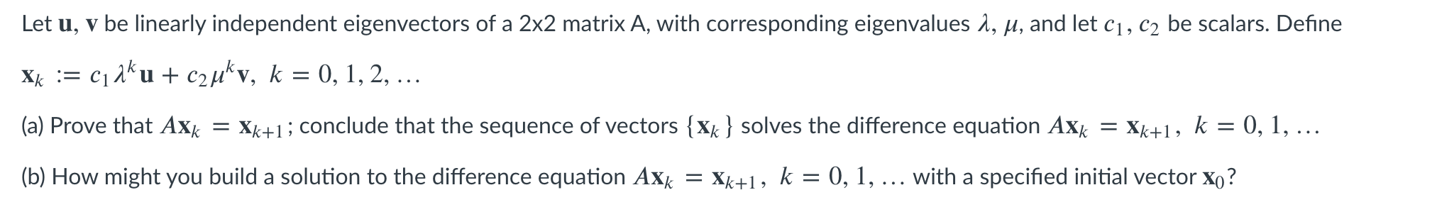 Solved Let u, v be linearly independent eigenvectors of a | Chegg.com