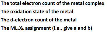 Solved (d)The total electron count of the metal complex The | Chegg.com