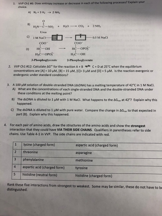 Solved VVP Ch| #6: Does entropy increase or decrease in each | Chegg.com