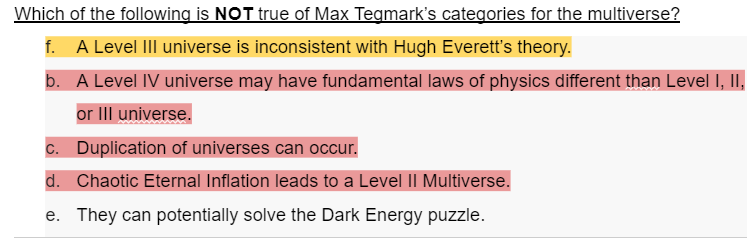 Solved Which of the following is NOT true of Max Tegmark's | Chegg.com