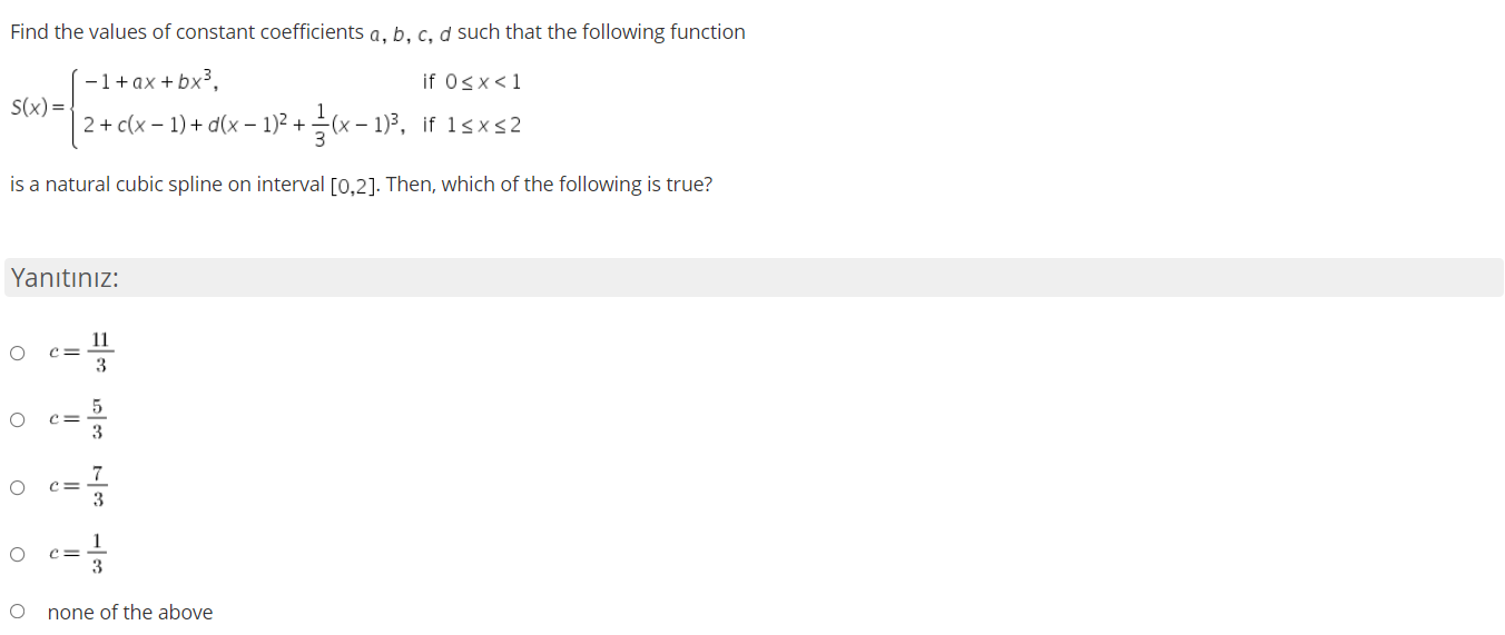 Solved Find the values of constant coefficients a, b, c, d | Chegg.com