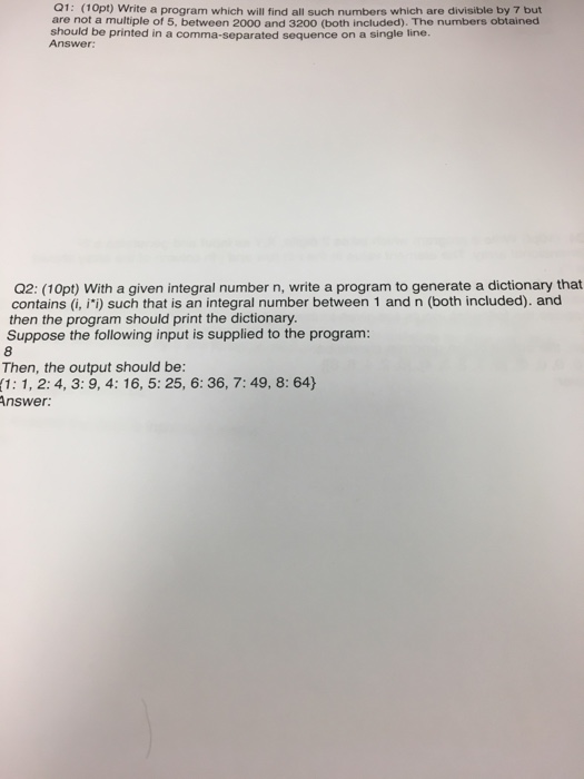 Solved Q1 10pt Write A Program Which Will Find All Such