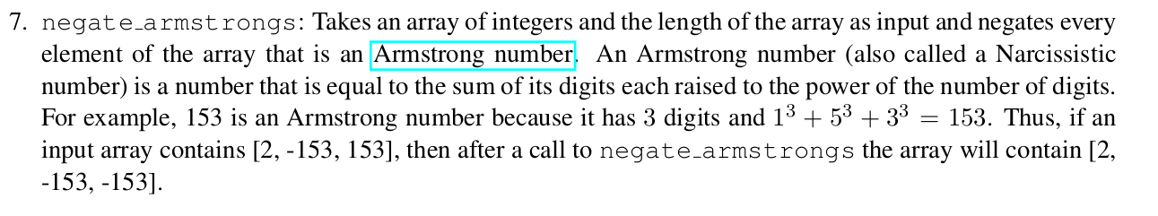 Solved 7. negate_armstrongs: Takes an array of integers and | Chegg.com