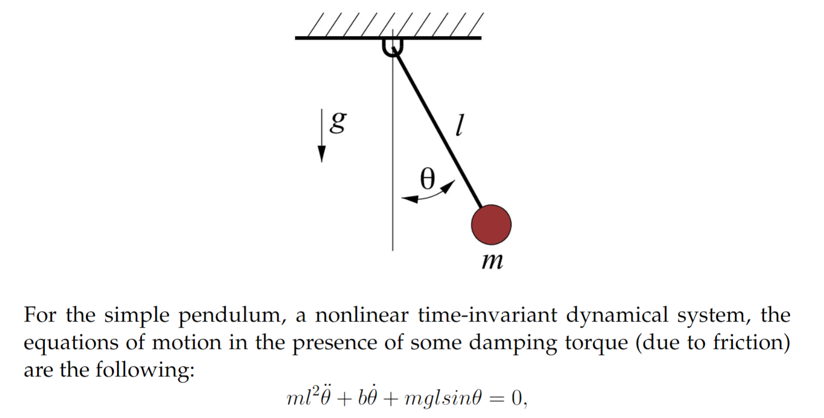 Solved For the simple pendulum, a nonlinear time-invariant | Chegg.com