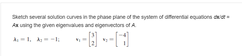 Solved Sketch several solution curves in the phase plane of | Chegg.com