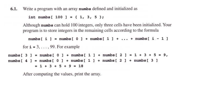 Solved 6.1. Write a program with an array numbs defined and | Chegg.com Solved 6.1. Write a program with an array numbs defined and | Chegg.com