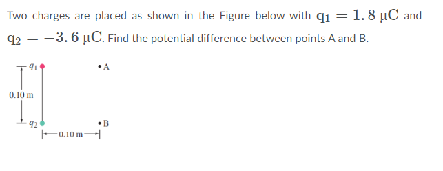 Solved Two charges are placed as shown in the Figure below | Chegg.com