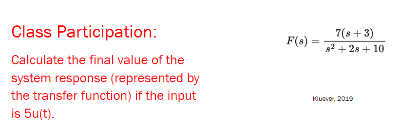 Solved Class Participation: Calculate the final value of the | Chegg.com