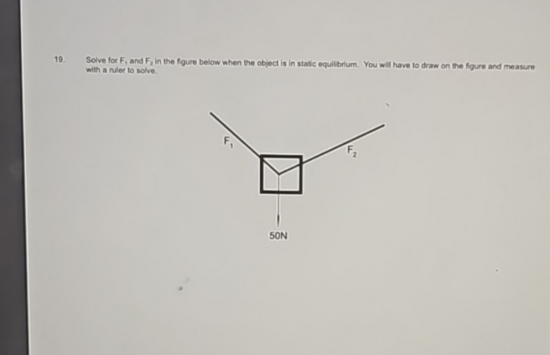 Solved Solve for F, and F2 ﻿in the figure below when the | Chegg.com