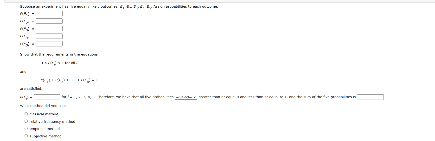 Solved Suppose an experiment has five equally likely | Chegg.com