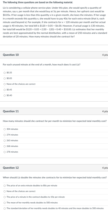Solved The following three questions are based on the | Chegg.com