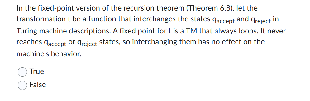 Solved In the fixed-point version of the recursion theorem | Chegg.com Solved In the fixed-point version of the recursion theorem | Chegg.com