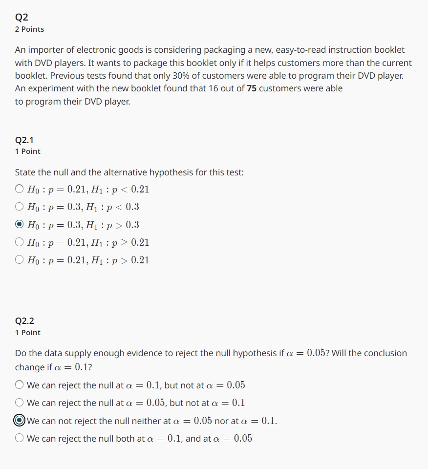 Solved Q2 2 Points An importer of electronic goods is | Chegg.com