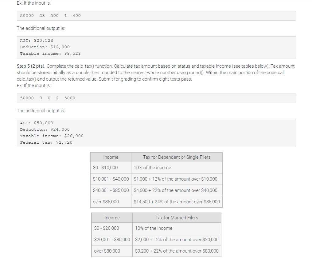 Solved 18.5 Project 5: Income tax form - functions Program | Chegg.com