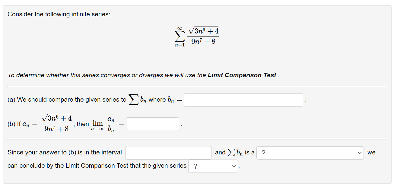 Solved Consider the following infinite series: | Chegg.com
