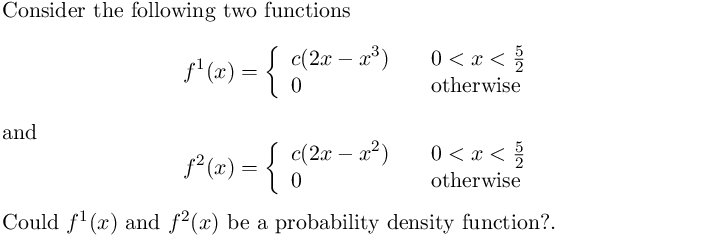 Solved Consider the following two functions c(2x - x³) 0 | Chegg.com