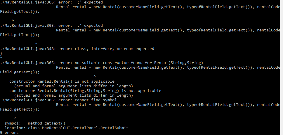 Solved This is a java code. Thanks class RentalSubmit | Chegg.com