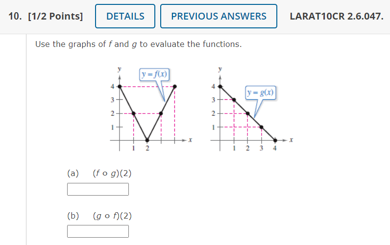 Solved Use the graphs of f and g to evaluate the functions. | Chegg.com