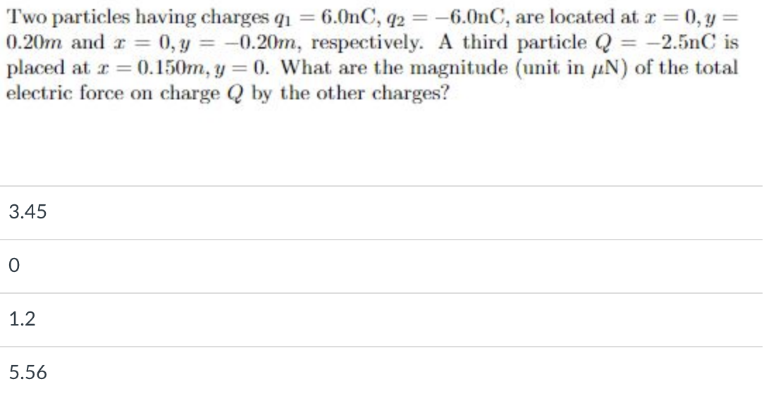 Solved Two particles having charges | Chegg.com