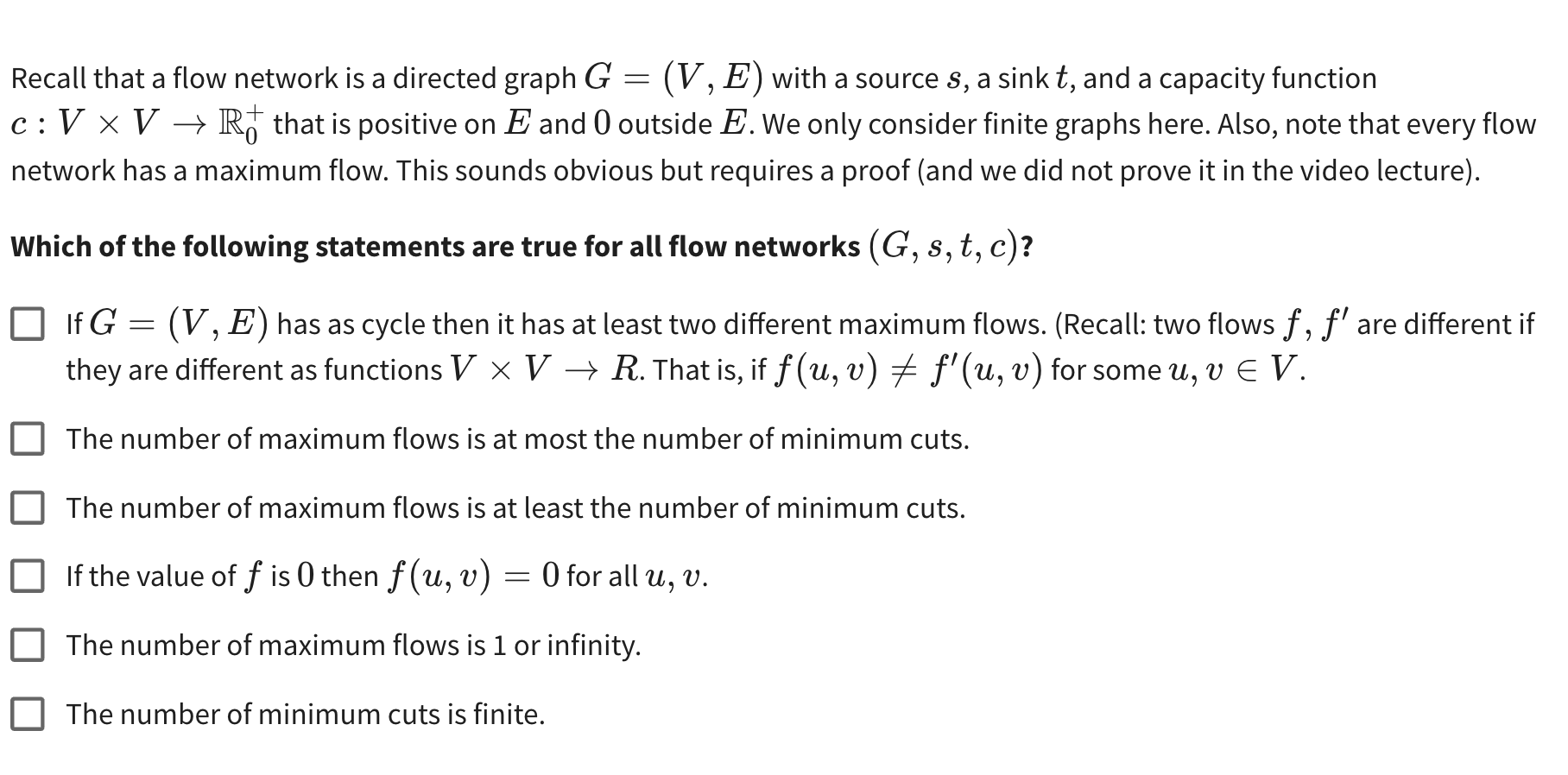 Solved Recall that a flow network is a directed graph | Chegg.com