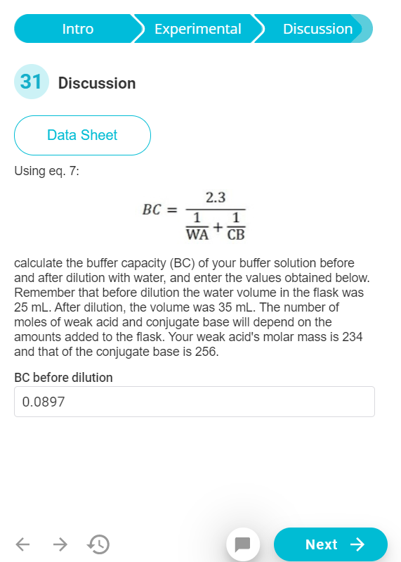Intro Experimental Discussion 31 Discussion Data | Chegg.com