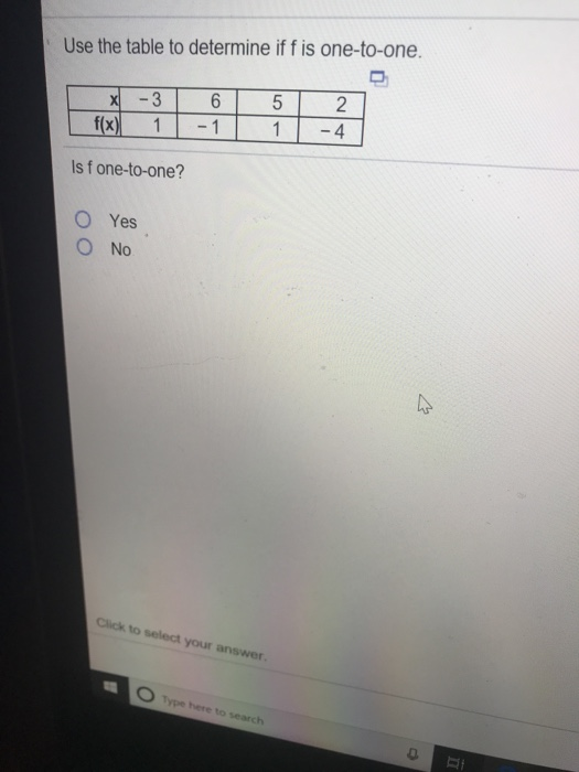 Solved Use the table to determine if f is one-to-one. x-3 14 | Chegg.com