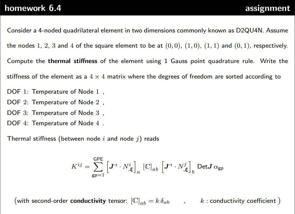 Solved Consider a 4-noded quadrilateral element in two | Chegg.com