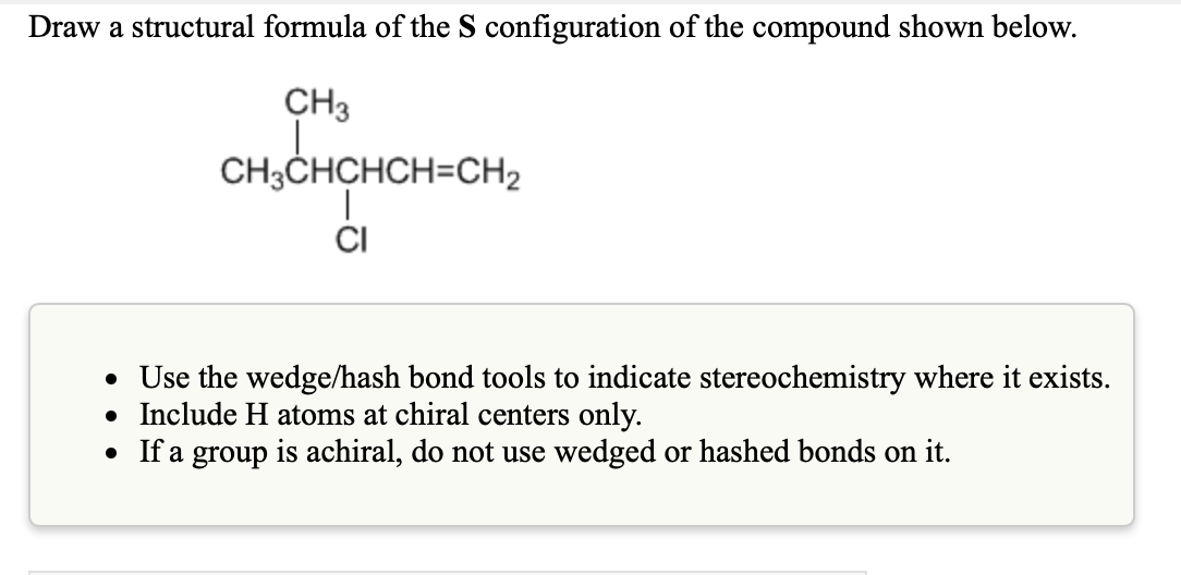 Solved Draw a structural formula of the S configuration of | Chegg.com