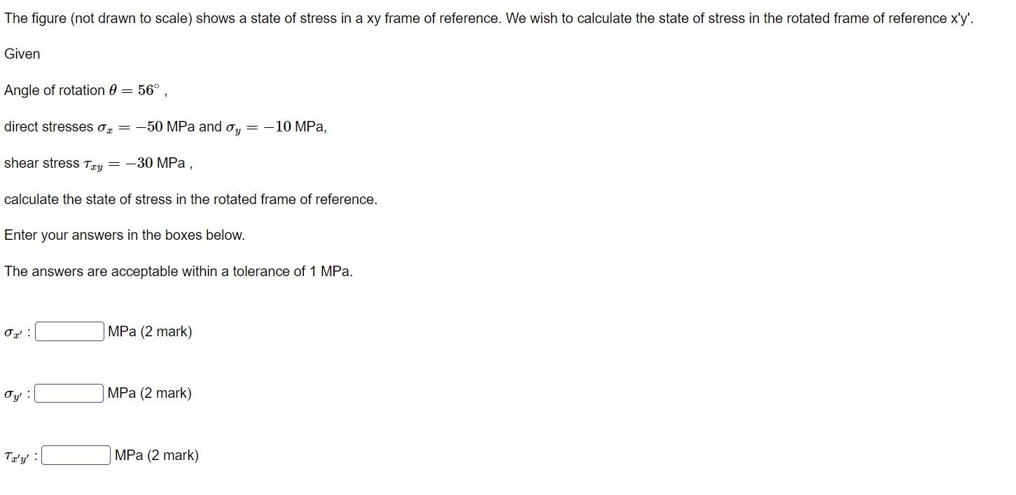 Solved Question 2. t' x' o х Txy Ox Х The figure (not drawn | Chegg.com