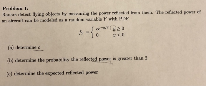 Solved Problem 1: Radars detect flying objects by measuring | Chegg.com
