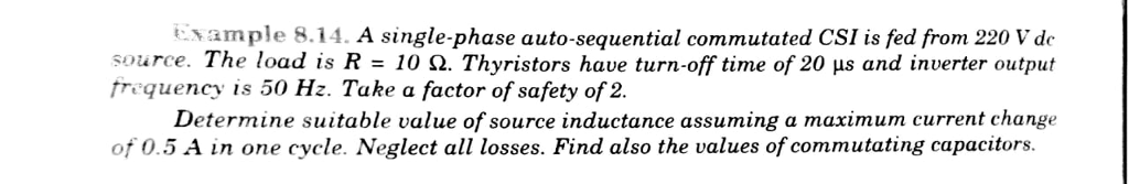 Solved Esample 8.14. A single-phase auto-sequential | Chegg.com