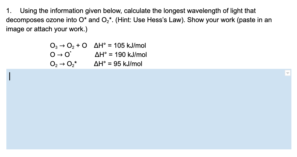 Solved 1. Using the information given below, calculate the | Chegg.com