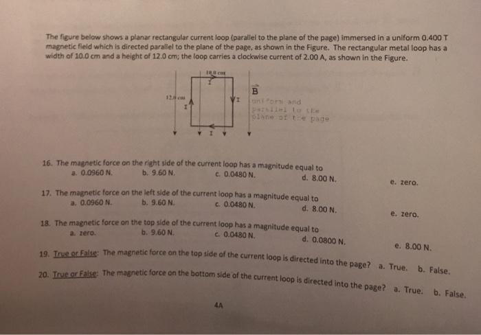 Solved The figure below shows a planar rectangular current | Chegg.com