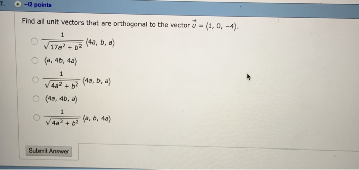 Solved 7. -12 points Find all unit vectors that are | Chegg.com