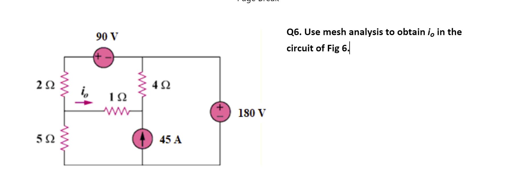 Solved Q6. Use mesh analysis to obtain i0 in the circuit of | Chegg.com