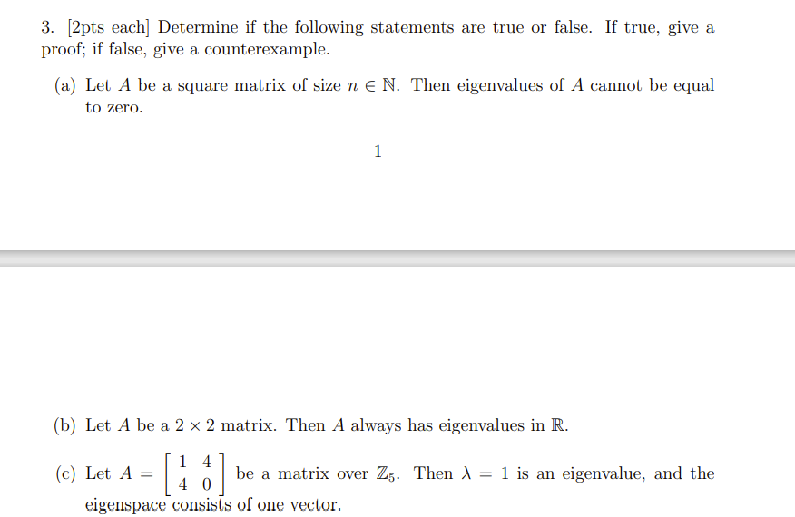 Solved 3. [2pts each] Determine if the following statements | Chegg.com