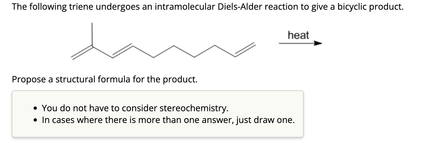 Solved The following triene undergoes an intramolecular | Chegg.com