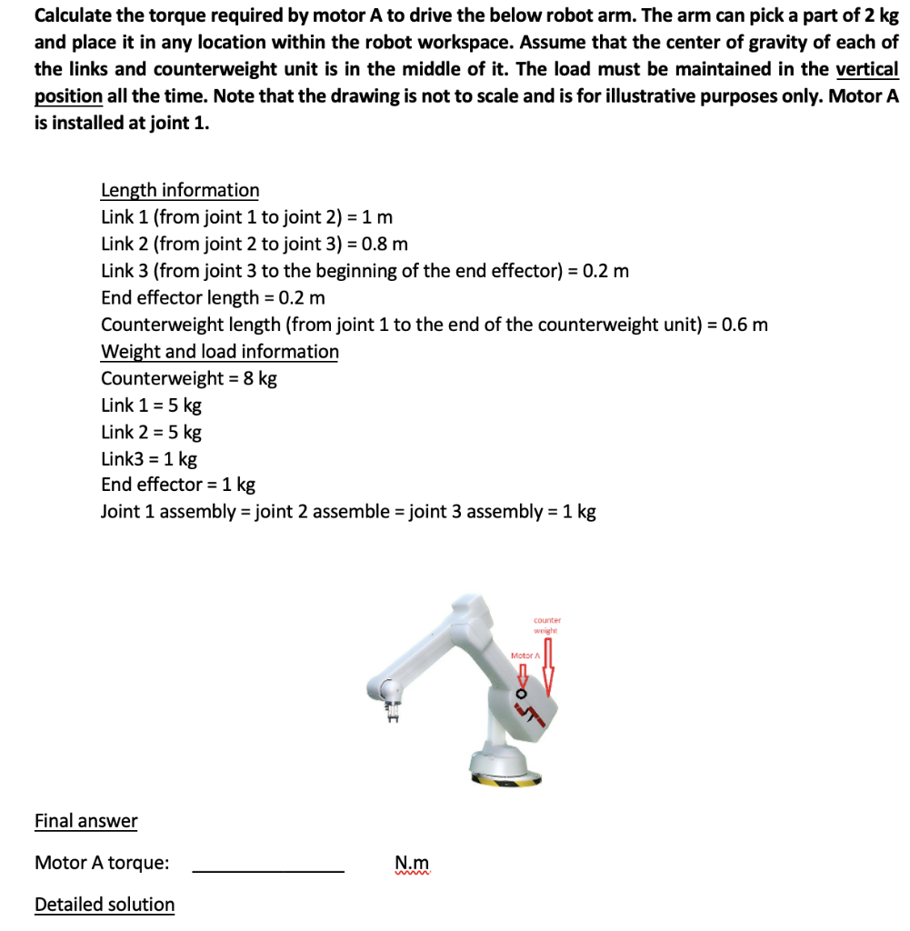 Solved Calculate the torque required by motor A to drive the | Chegg.com