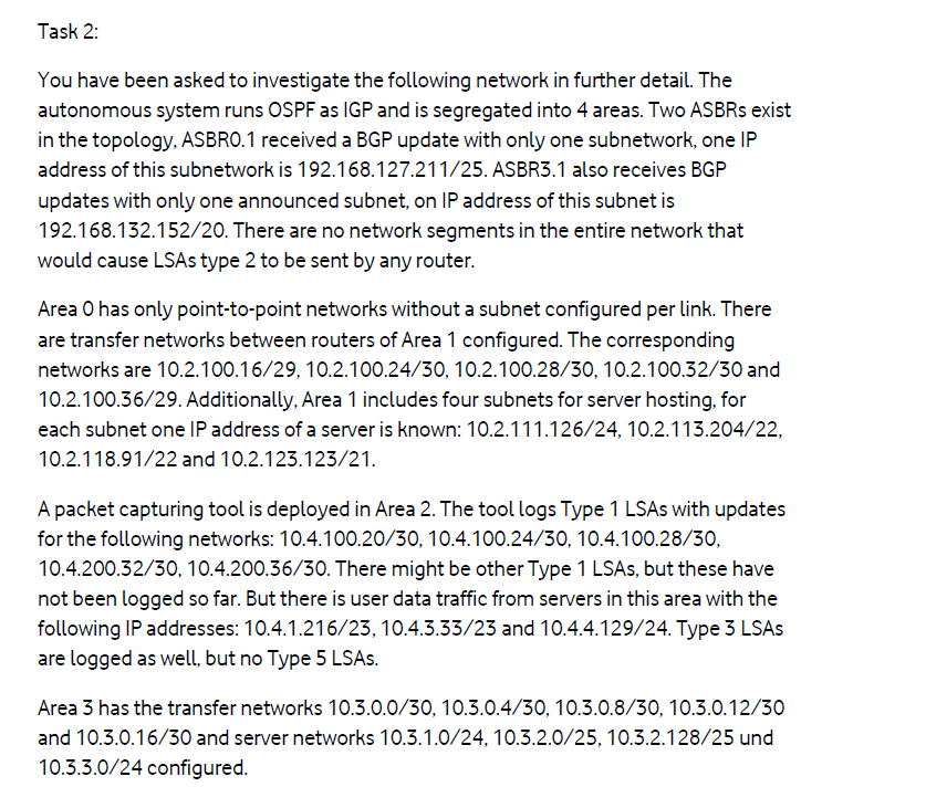 Solved Task 2: You have been asked to investigate the | Chegg.com