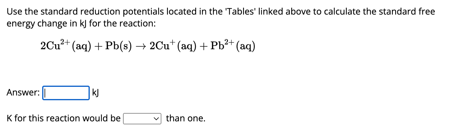 Solved Use the standard reduction potentials located in the | Chegg.com