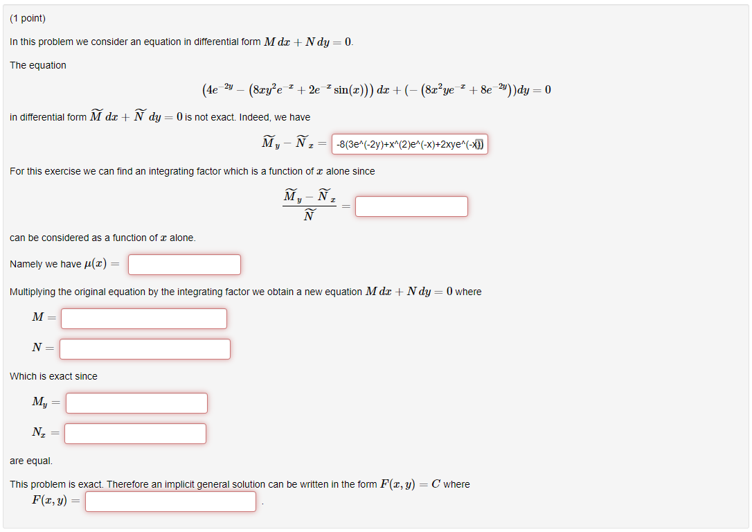 Solved In this problem we consider an equation in | Chegg.com