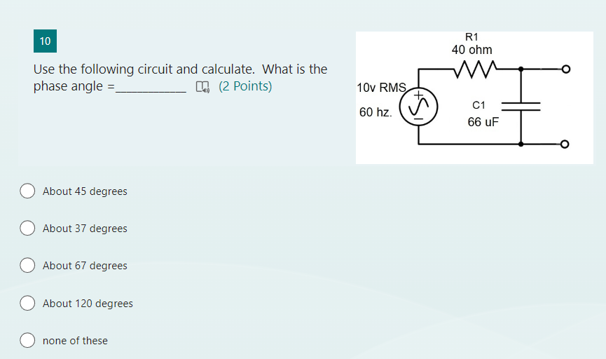 Solved Use the following circuit and calculate. What is the | Chegg.com